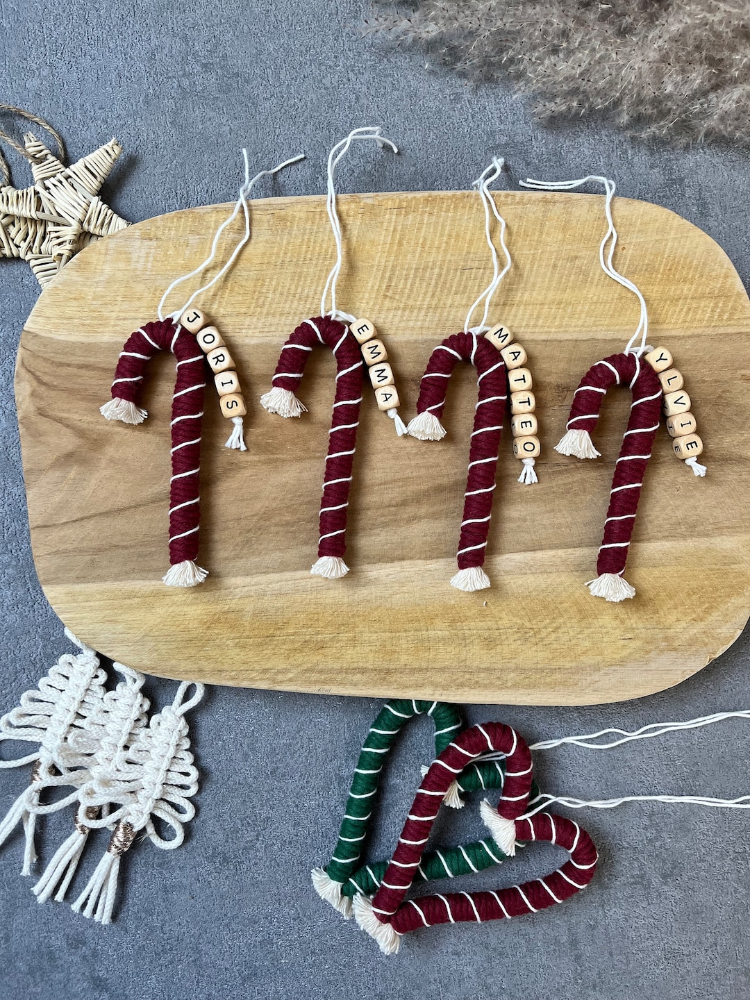 Discontinued Model Macrame Candy Cane Secret Santa Gift Ornament ...
