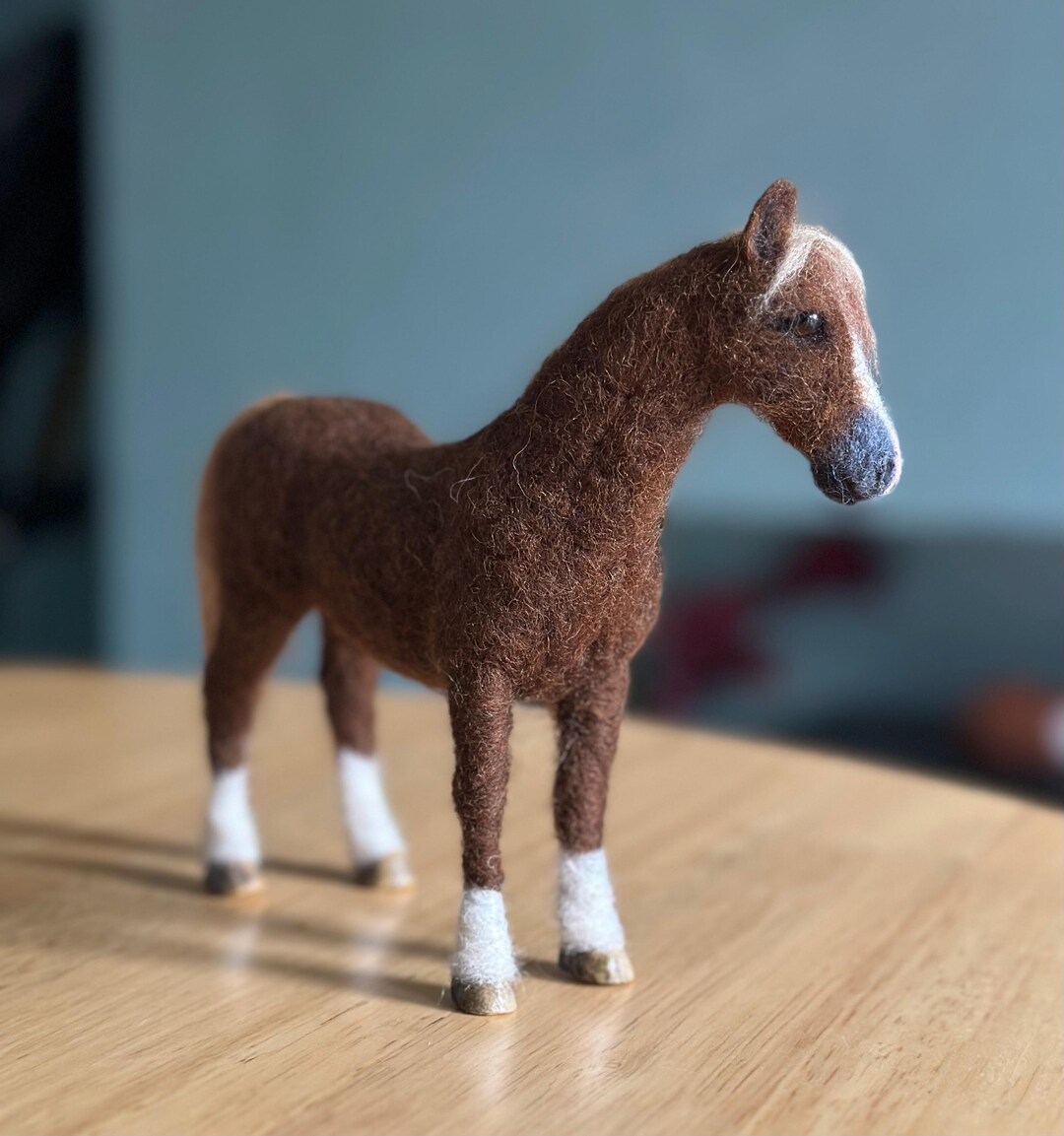 Handmade Needle Felted Liver Chestnut Horse, Pony, Ornament, Model ...