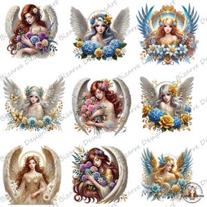 Angel Clipart, Heavenly Angel Clipart Bundle, 20 High-quality Designs ...