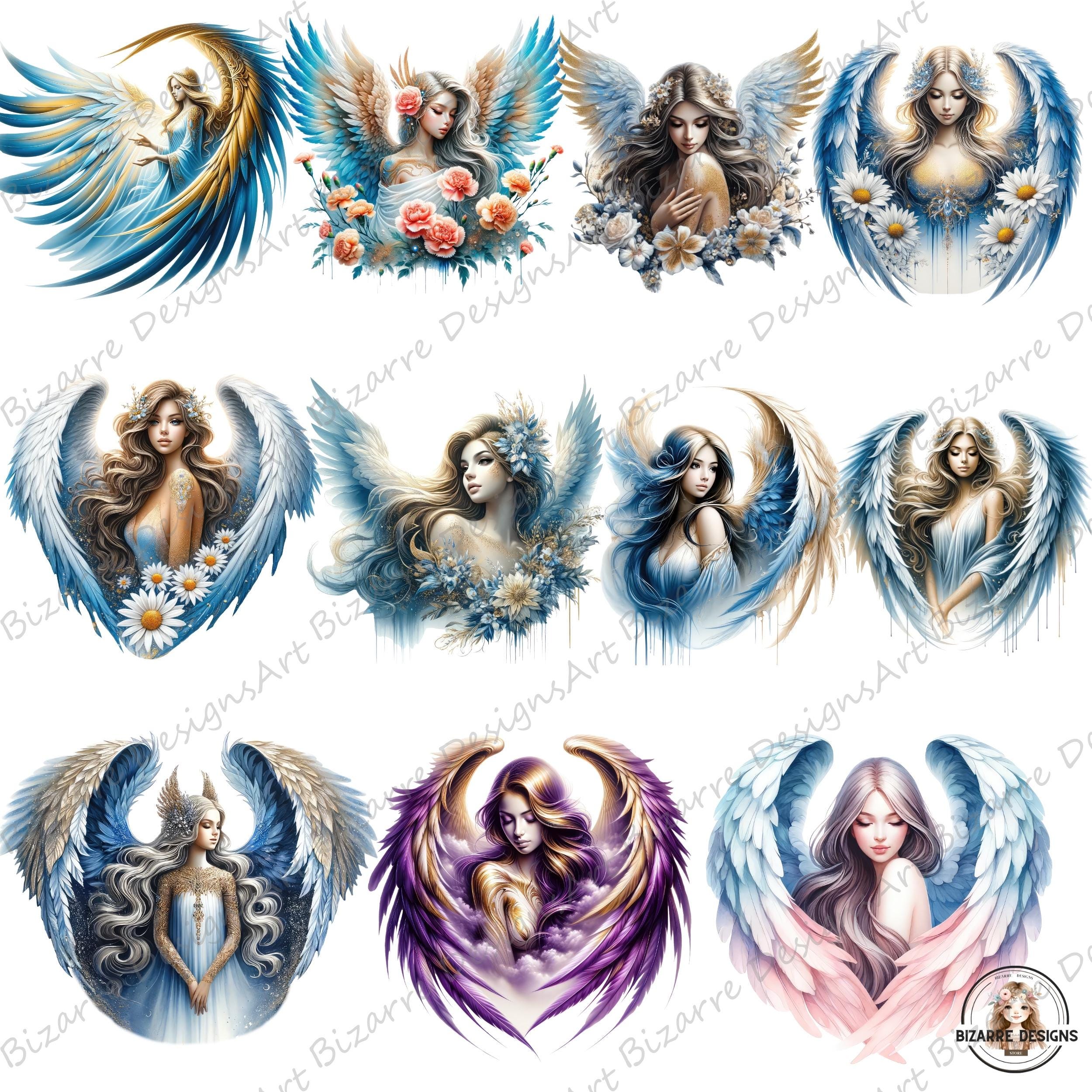 Angel Clipart, Heavenly Angel Clipart Bundle, 20 High-quality Designs ...