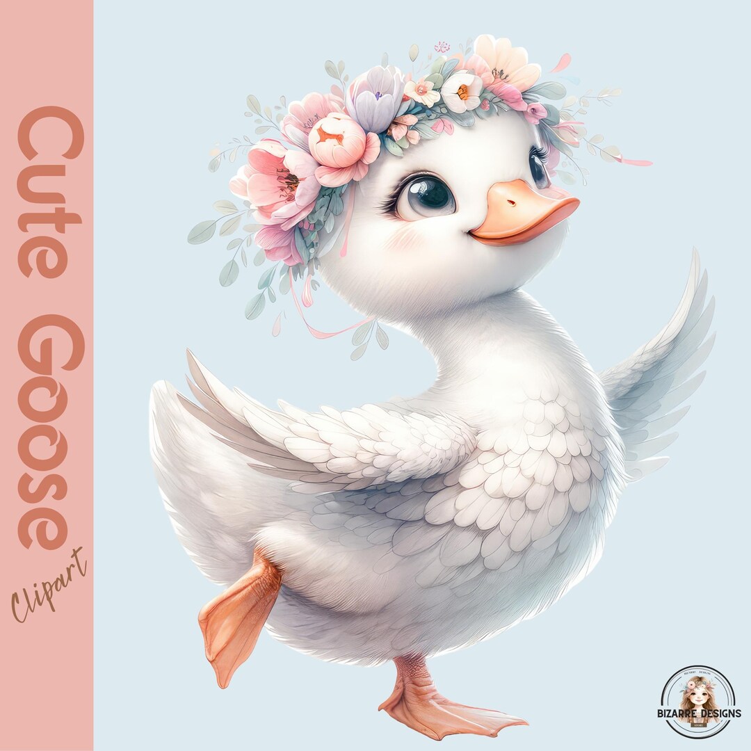 Watercolor Cute Goose Clipart, Animal Clipart, 20 Goose PNG, Clipart ...