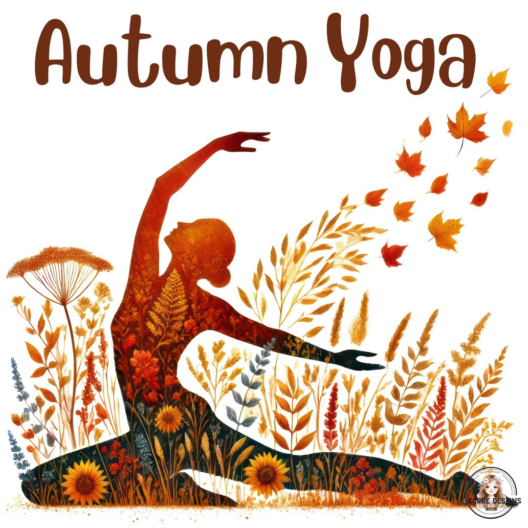 Autumn Yoga Clipart, 20 High-quality Png, Female Yoga Clipart Bundle ...