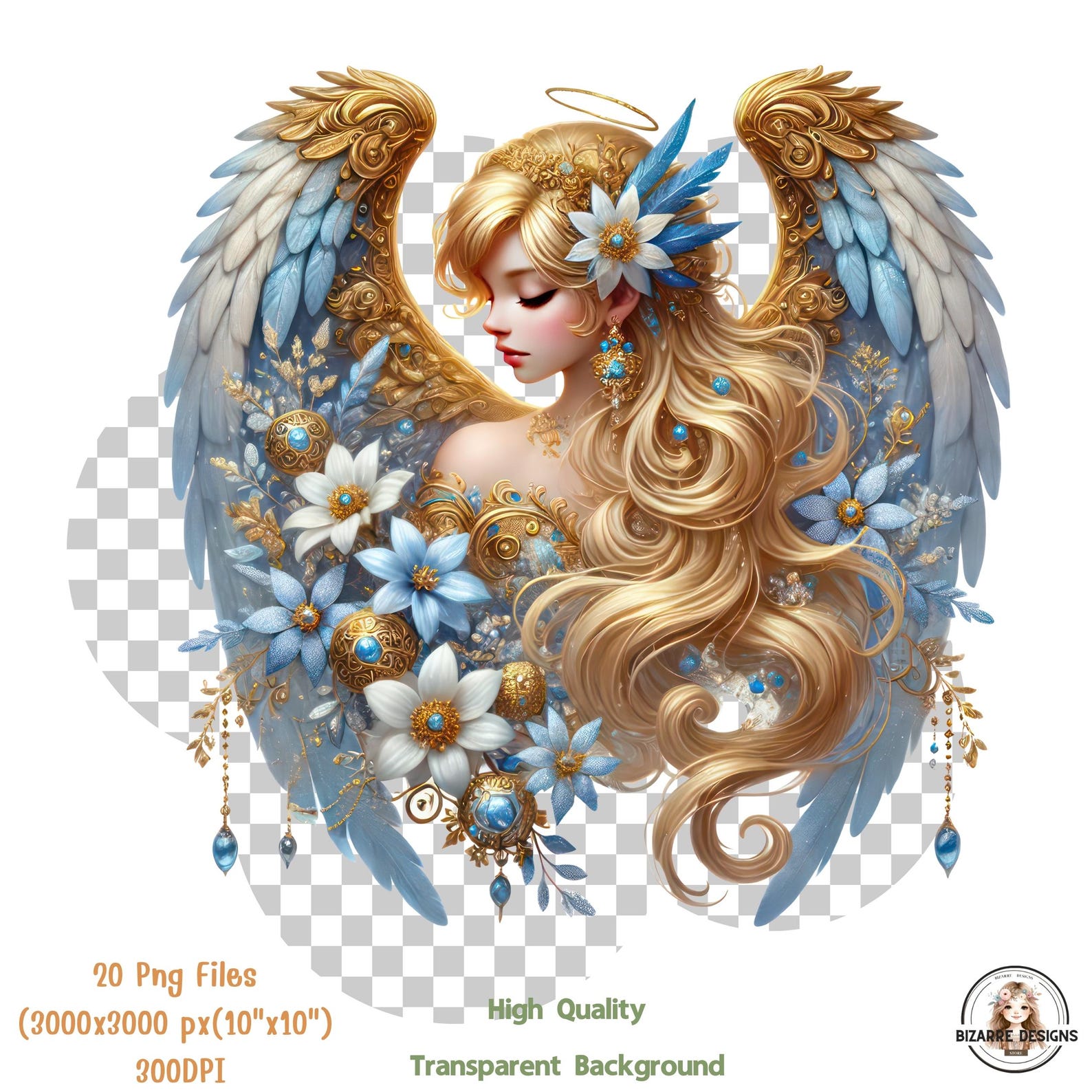 Angel Clipart, Heavenly Angel Clipart Bundle, 20 High-quality Designs ...