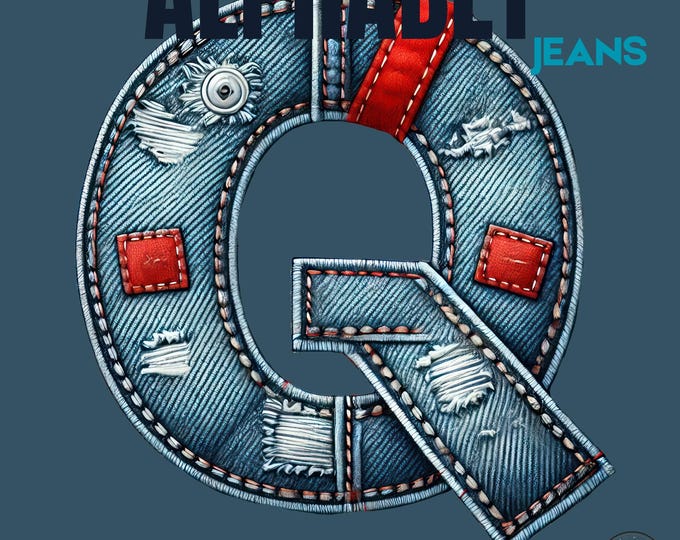 Denim Jeans Alphabet Clipart: PNG Letters, Numbers (digital Download ...