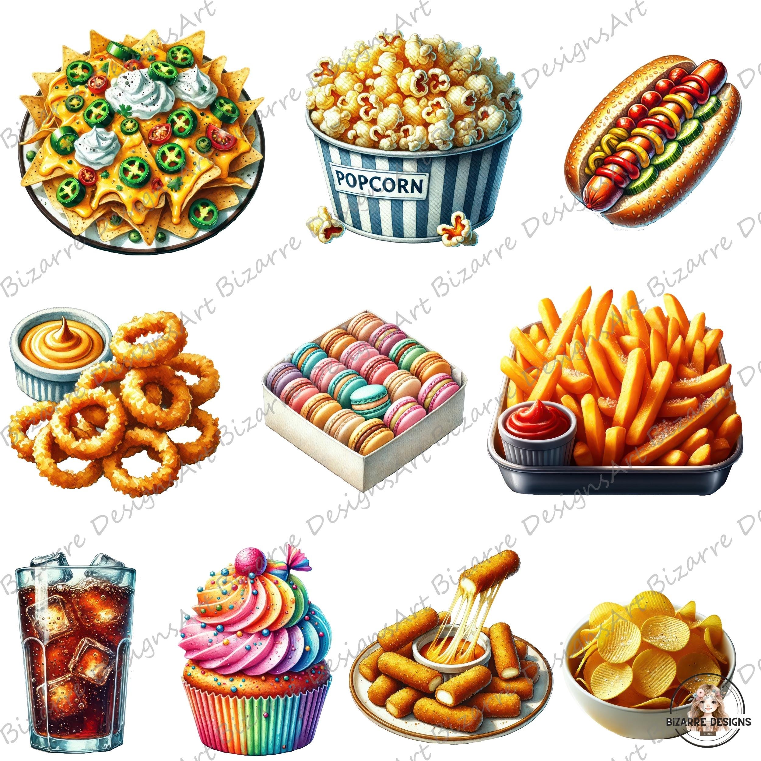 Junk Food Clipart, Fast Food, Food Download, Instant Download, Pizza ...