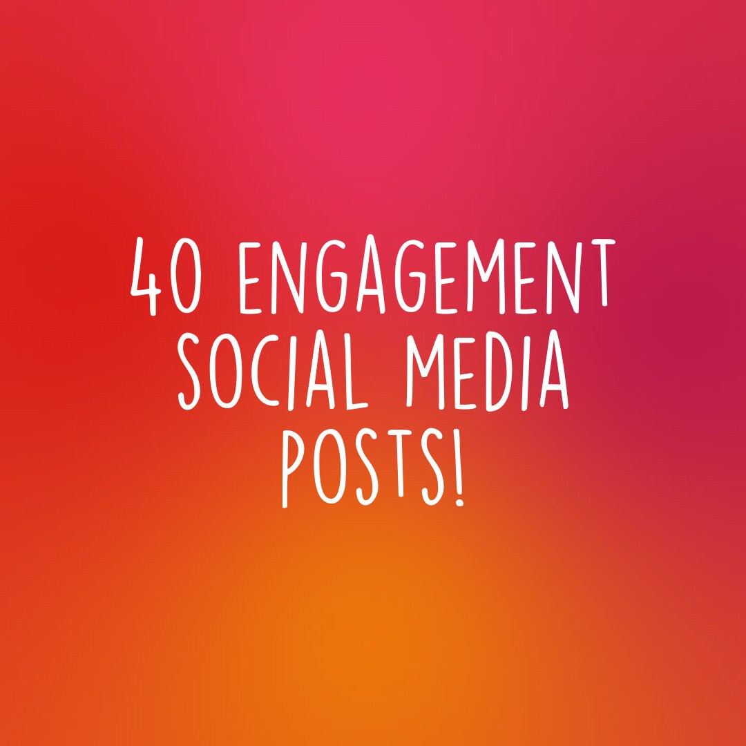 40 Engagement Graphics for Social Media - Orange/pink Blended ...