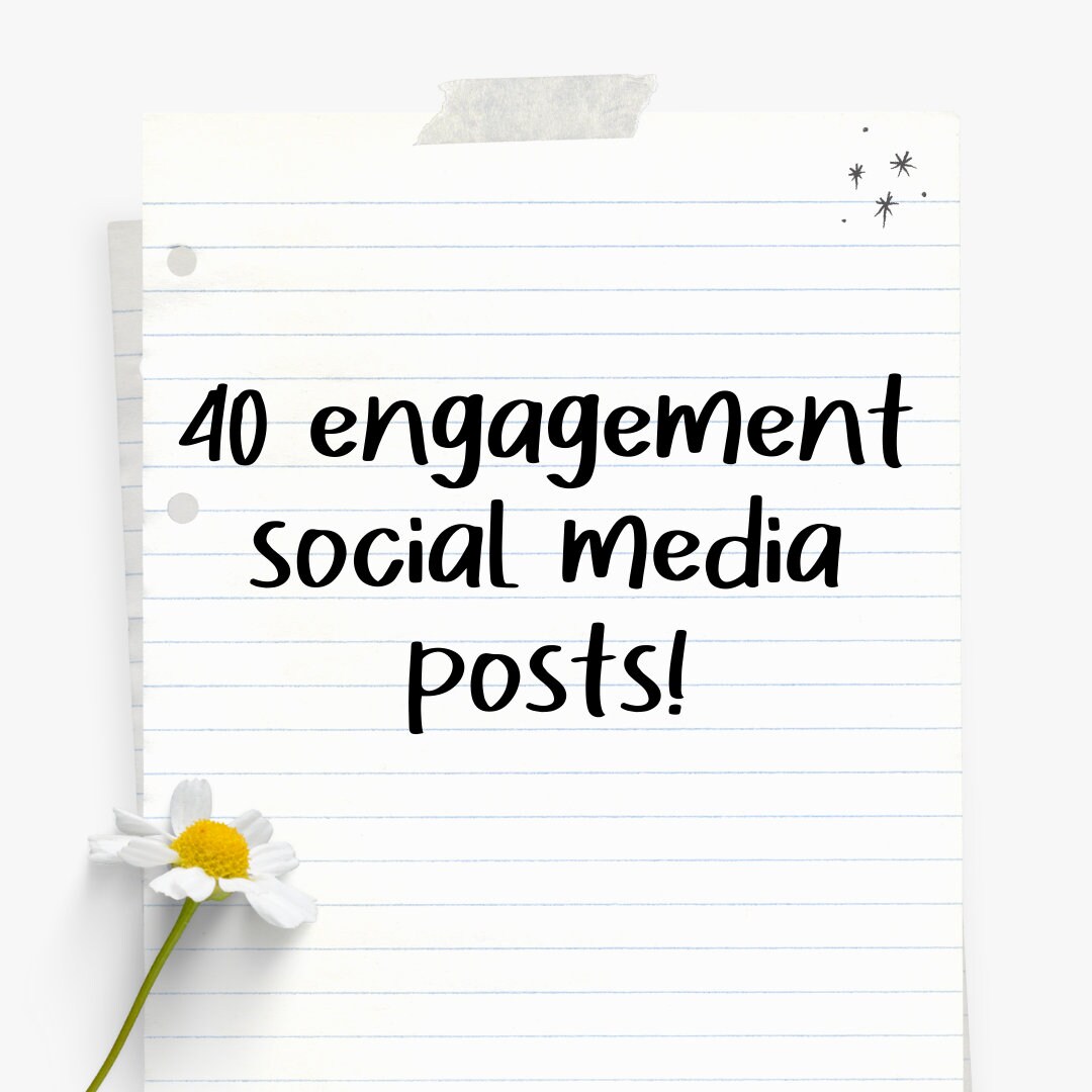 40 Engagement Graphics for Social Media - Simple Floral Design - Etsy