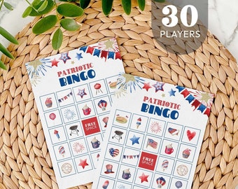 Patriotic Songs Bingo Memorial Day Bingo 4th of July Bingo - Etsy