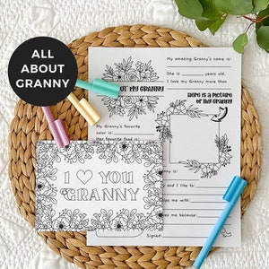 Love You Granny Printable Coloring Grandmother Card All About Granny ...