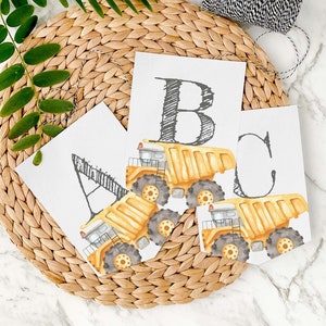 Editable Dump Truck Construction Banner Bunting Printable Template ...