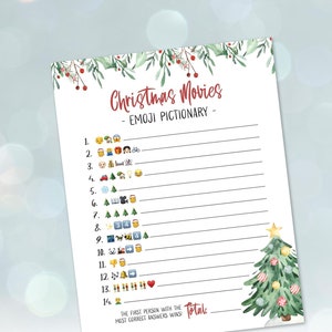 Christmas Printable Game, Emoji Pictionary Movies | Kids, Adult, Family ...