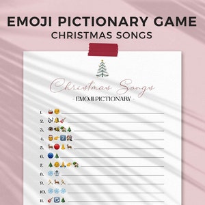 Christmas Printable Game, Emoji Pictionary Songs | Modern Minimalist ...
