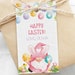 Editable Easter Gift Tag Template, Pink Gnome + Eggs | Printable Happy ...