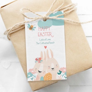 Printable Easter Gift Tags | Editable Happy Easter Cookie Favor Thank ...