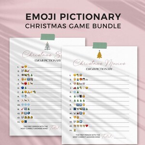 Christmas Printable Games, Emoji Pictionary Songs + Movie Bundle ...