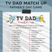 Father's Day Printable Game TV Dad Match up Activity - Etsy