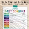 Rainbow Editable Chart Bundle for Kids, Daily Schedule Responsibility ...