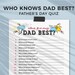Father's Day Printable Game, Who Know's Dad Best Activity Superhero ...