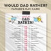 Father's Day Printable Game, Would You Rather Dad Activity | Superhero ...