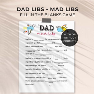 Father's Day Printable Game, Mad Libs Fill in the Blanks | Superhero ...