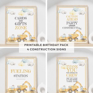Construction Printable Party Sign Bundle | Boys Birthday Table Decor ...