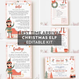 Editable New Christmas Elf Kit | Girl Christmas First Elf Arrival ...