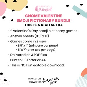 Valentines Day Printable Game, Emoji Pictionary Bundle Movies + Love ...