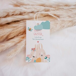 Printable Easter Gift Tags | Editable Happy Easter Cookie Favor Thank ...