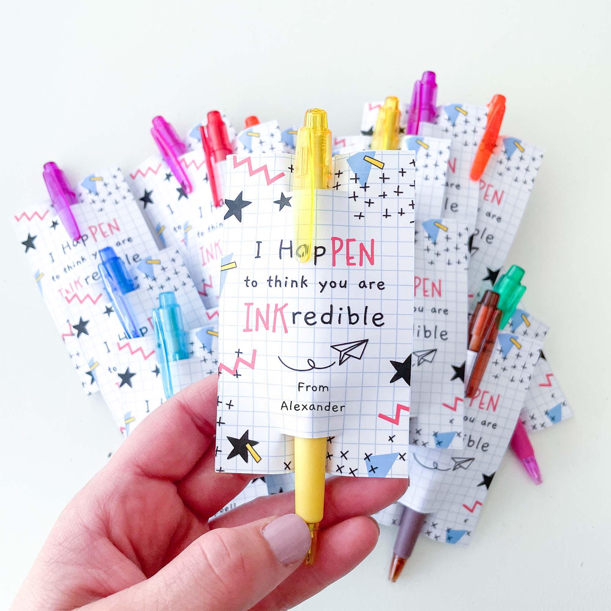 Editable Pen Holder Tag: I Happen to Think You Are Inkredible ...