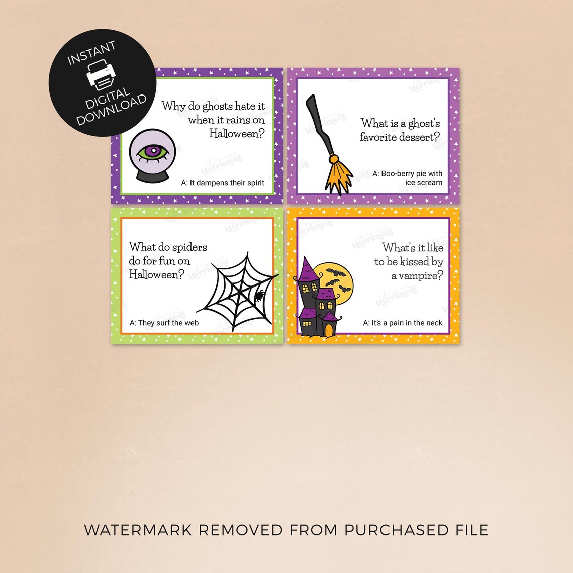 Halloween Lunch Box Jokes Printable Cards for Kids Spooky - Etsy