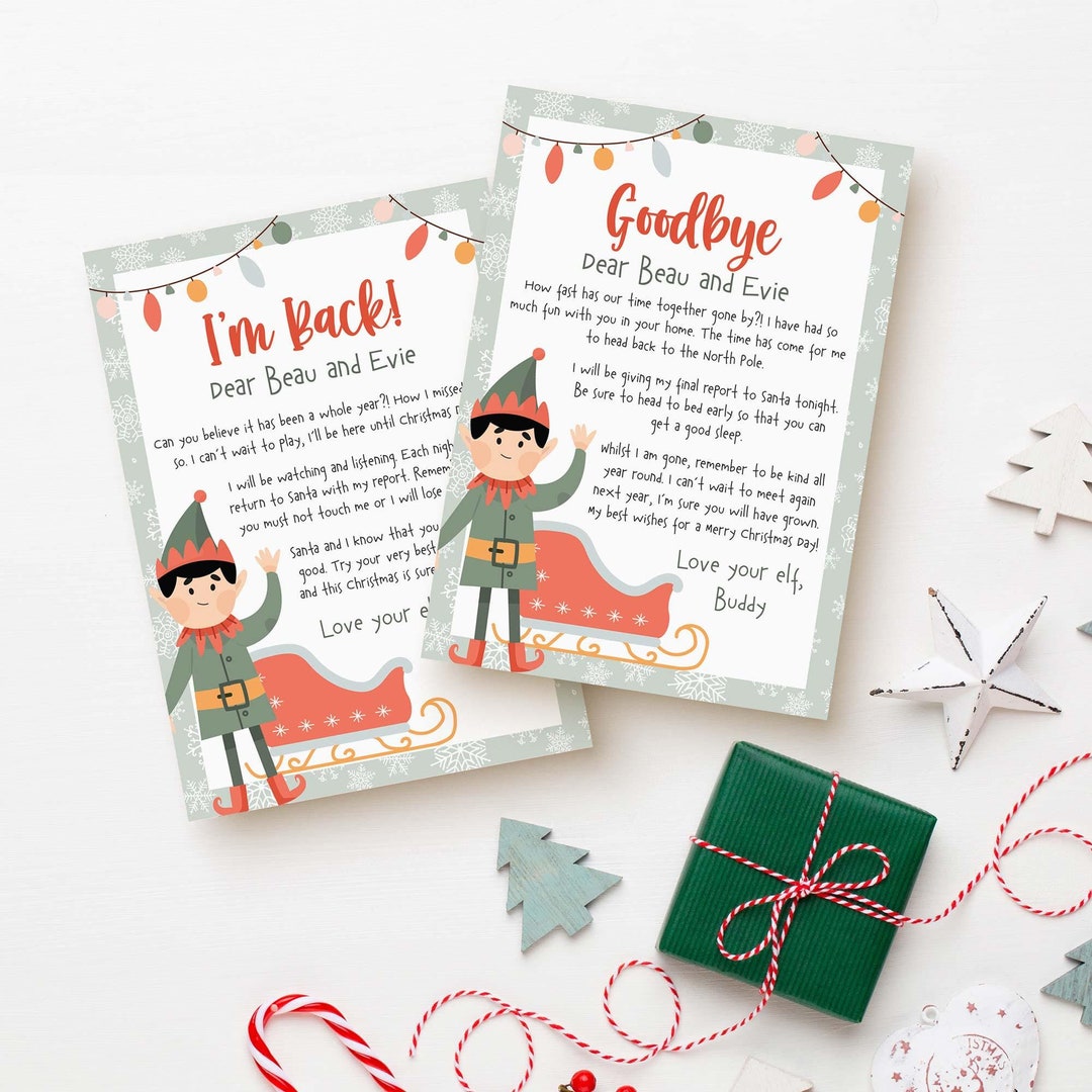 Editable Christmas Elf Bundle, Arrival + Goodbye Letter | Modern ...
