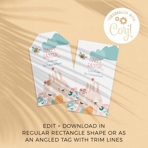 Printable Easter Gift Tags | Editable Happy Easter Cookie Favor Thank ...