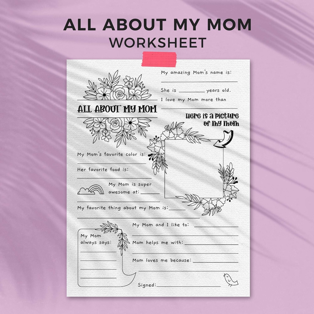 All About Mom Mother's Day Printable Gift Questionnaire | Fill in the ...