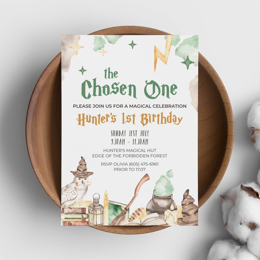 The Chosen One Magical Party Invitation Editable Printable | 1st ...