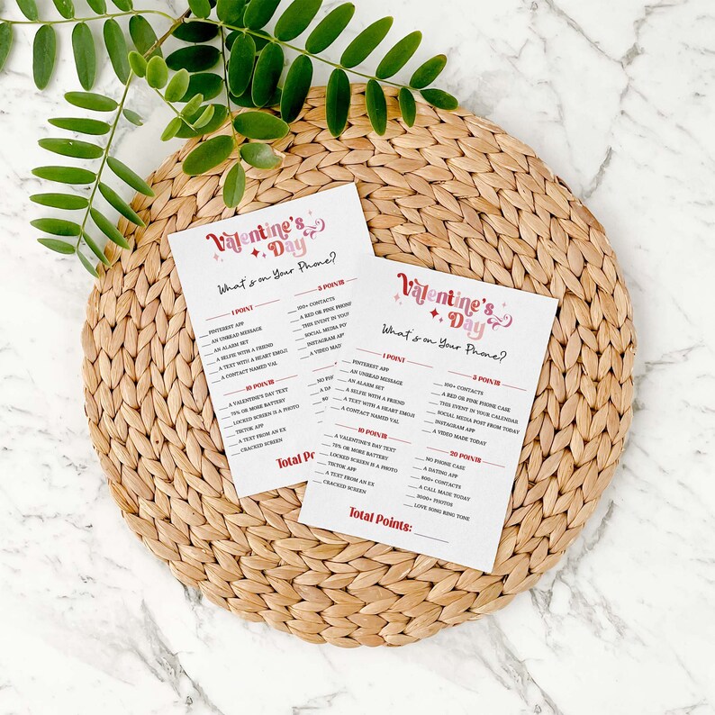 Valentine's Day Printable Game, Whats on Your Phone? | Groovy Retro ...