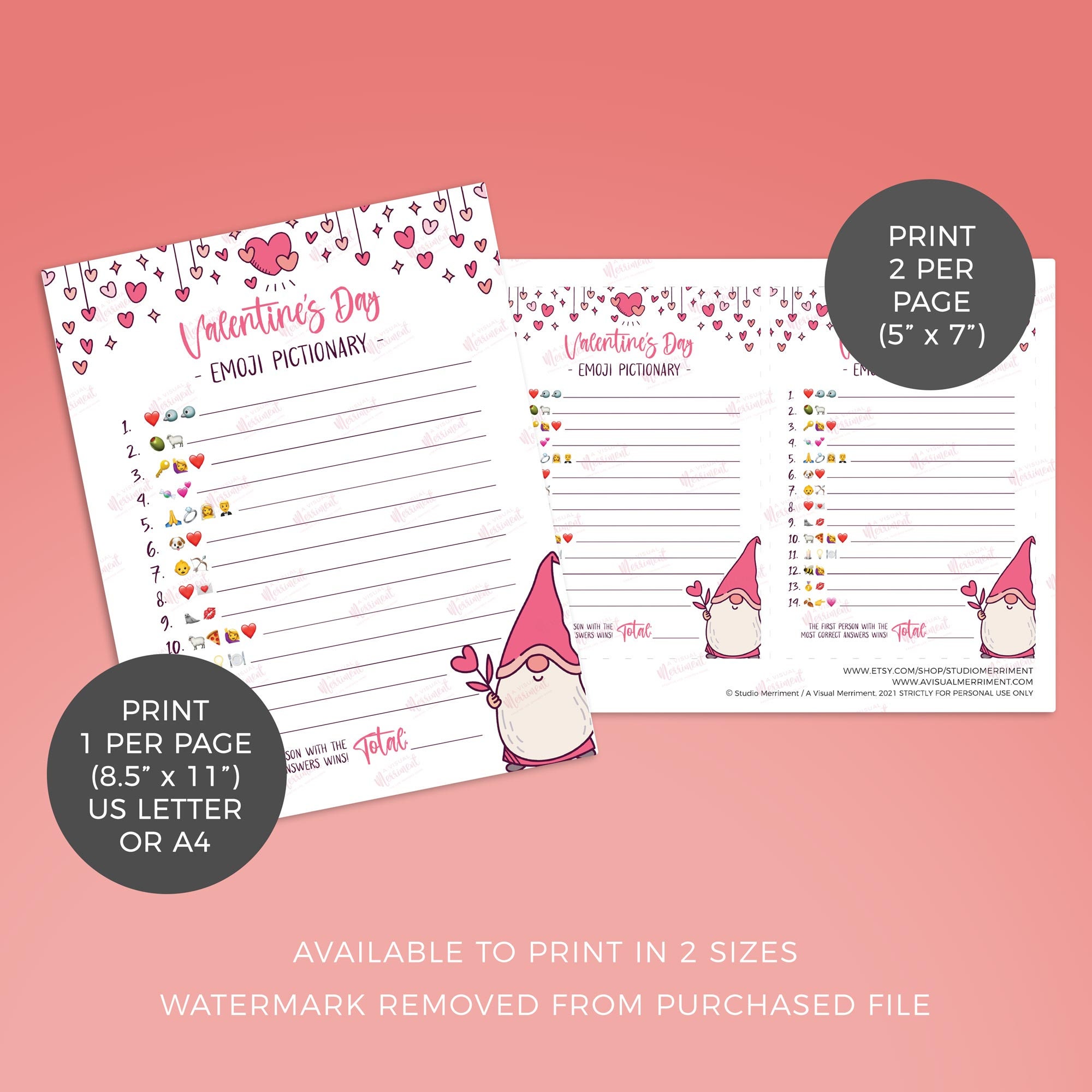 Valentines Day Printable Game, Emoji Pictionary Love Theme Kids, Teen ...