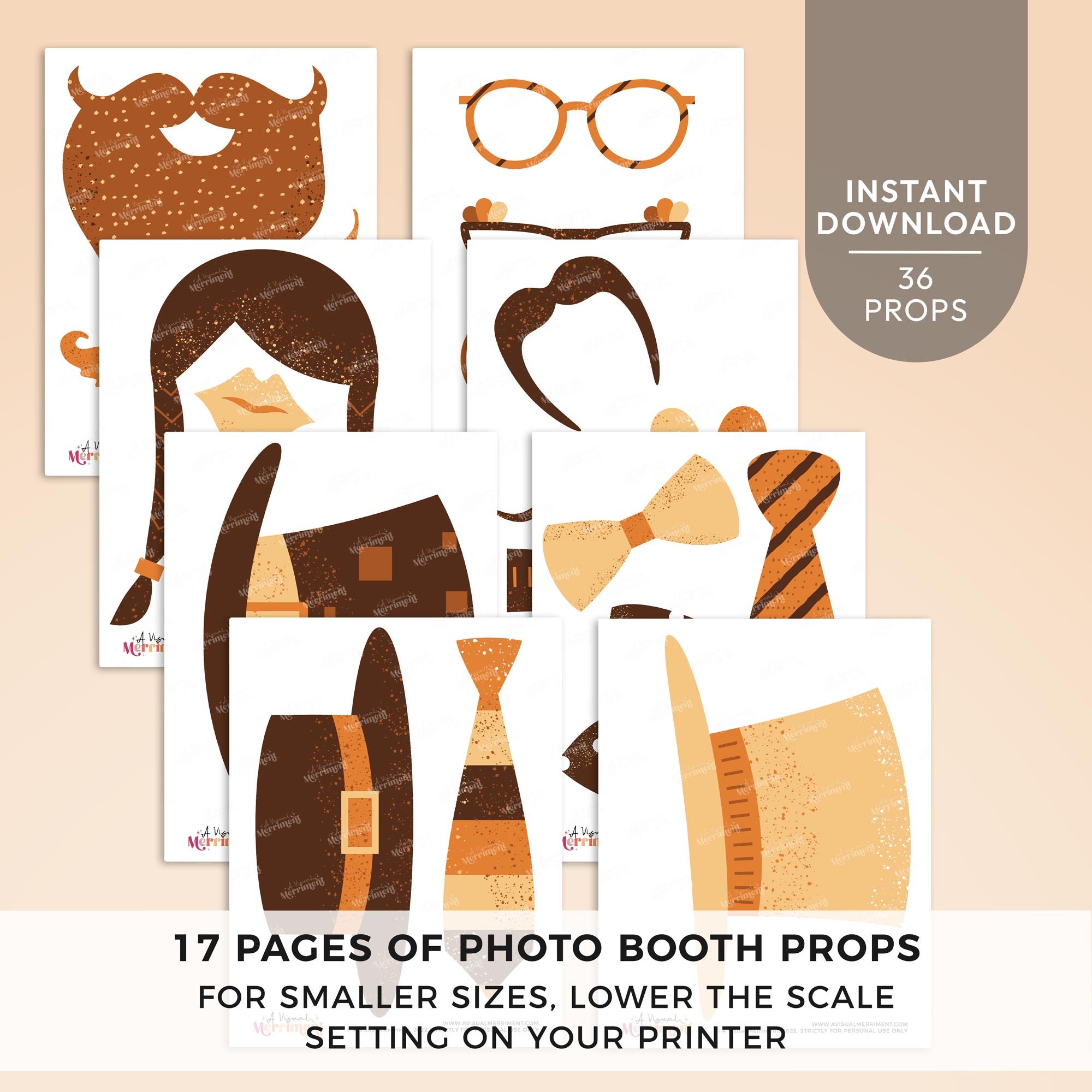 Thanksgiving Photo Booth Props, Printable Fall Party Decor Autumn ...