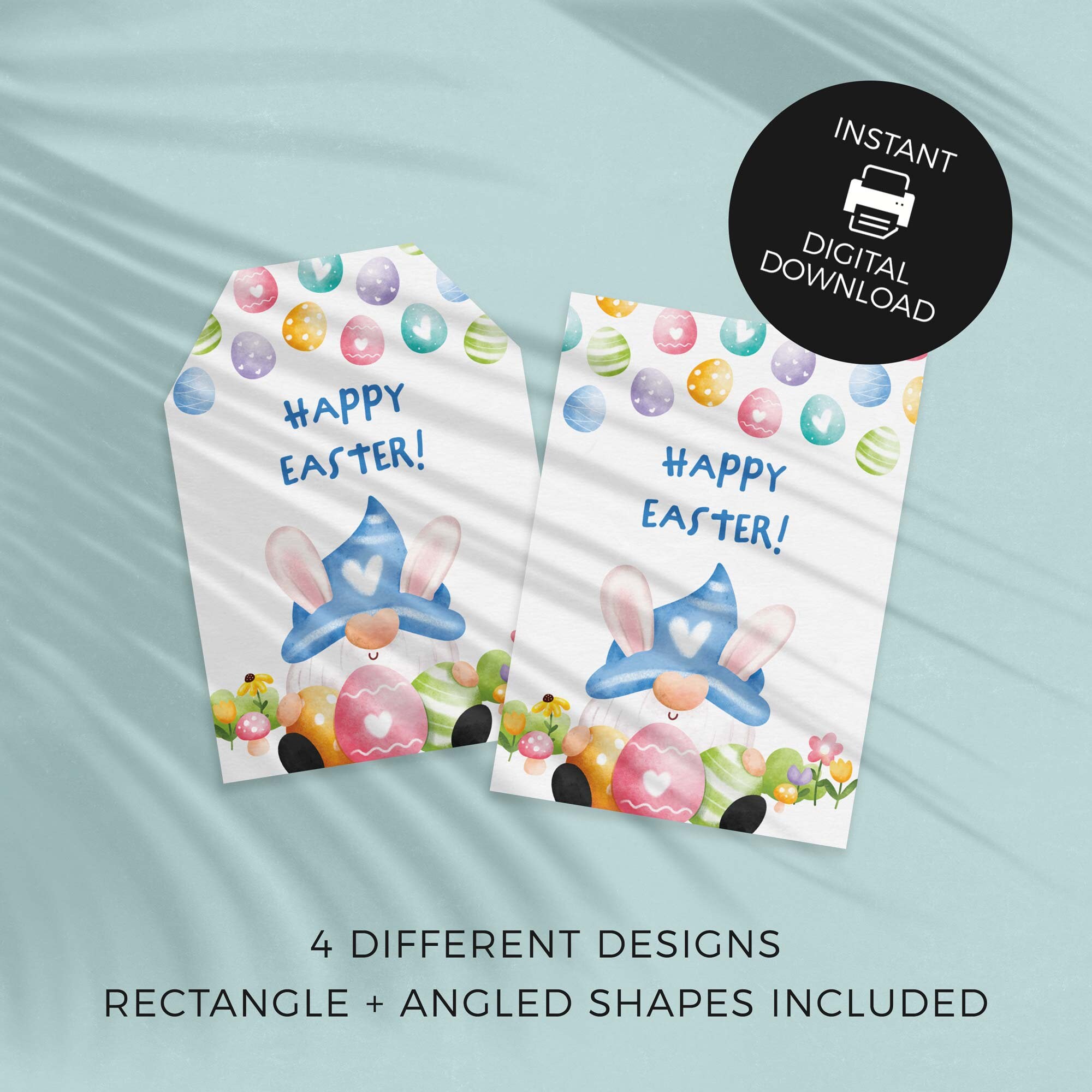 Printable Easter Favor Tags for Kids, Cute Spring Gnomes, 4 Colors ...