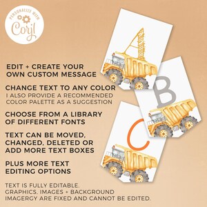 Editable Dump Truck Construction Banner Bunting Printable Template ...
