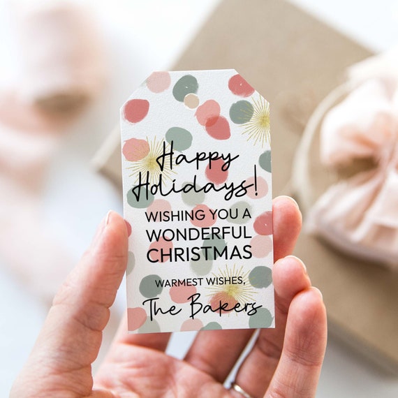 Christmas Confetti Favor Tag, editable printable | Happy Holidays ...