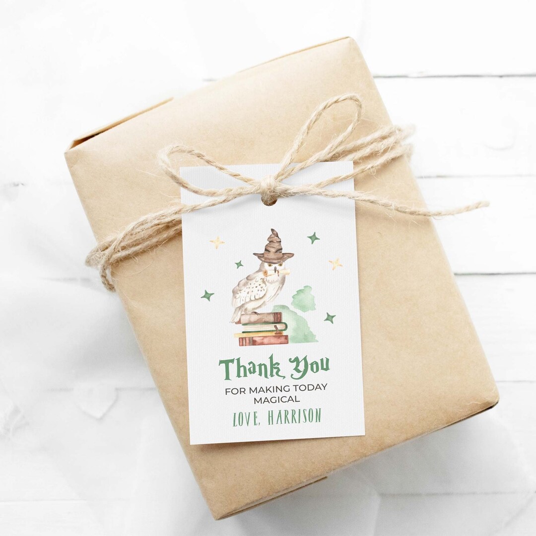 Witch + Wizard Favor Tag, Owl Editable Printable | Magic Birthday ...