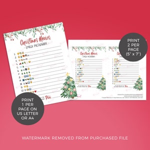 Christmas Printable Game, Emoji Pictionary Movies | Kids, Adult, Family ...