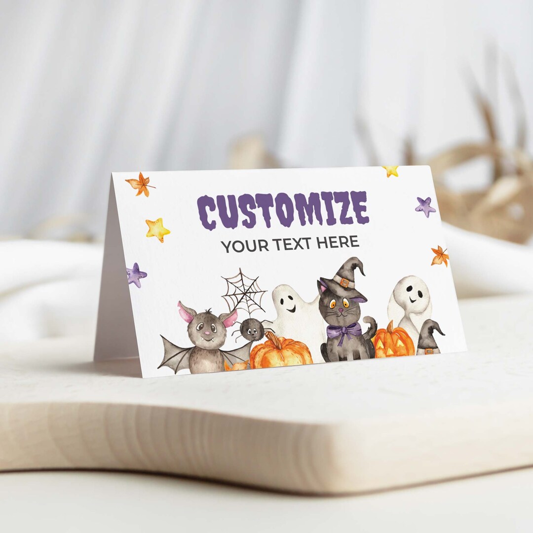 Halloween Food Tents, Editable Printable | Spooky Table Sign Place Card ...