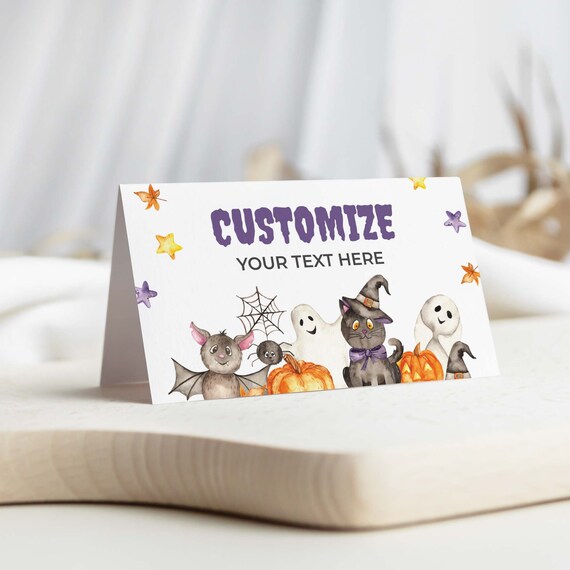 Halloween Food Tents, editable printable | Spooky table sign place card ...