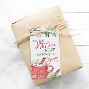 Christmas Hot Cocoa Favor Tag Editable Printable | Farmhouse Hot ...