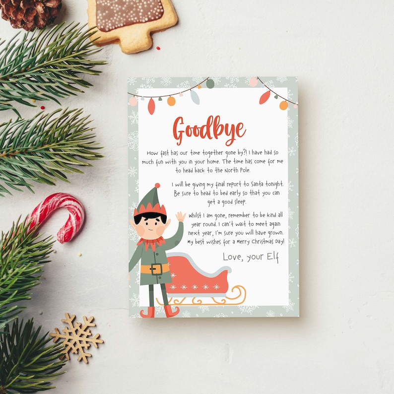 Christmas Elf First Arrival Goodbye Letter Bundle New Christmas Elf ...