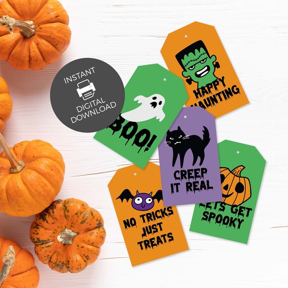 Halloween Treat Tag, party favor for Halloween | DIY trick or treat ...