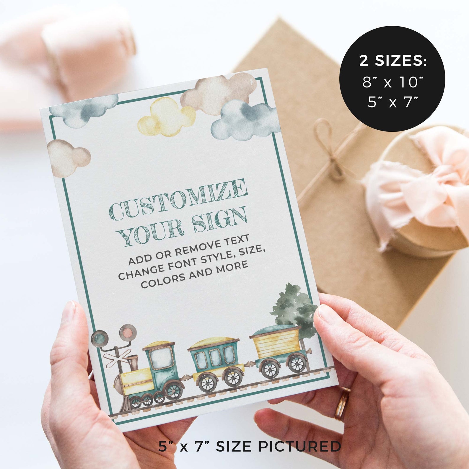 Editable Vintage Train Party Sign Printable Template | Boys Birthday ...