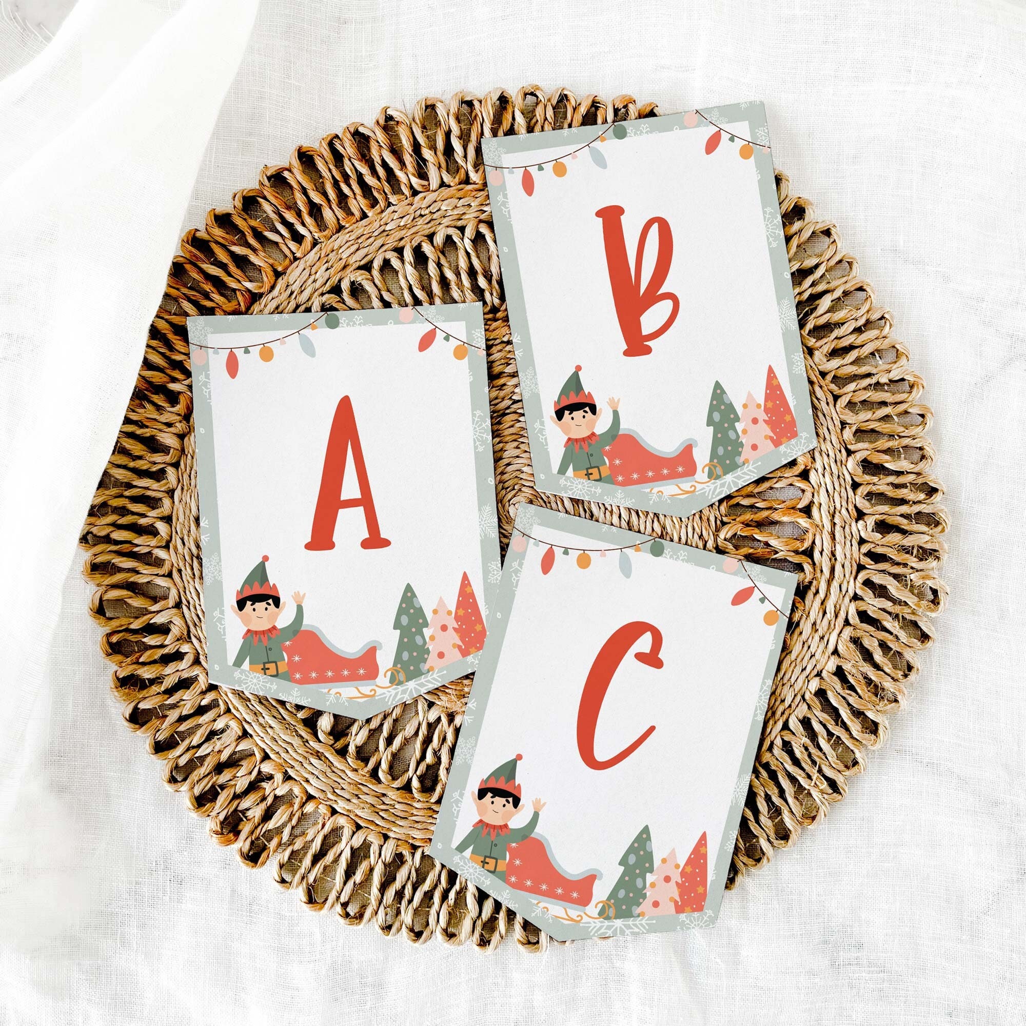 Editable Christmas Elf Printable Banner Modern Personalized Elf Custom ...