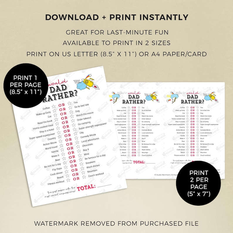 Father's Day Printable Game, Would You Rather Dad Activity | Superhero ...